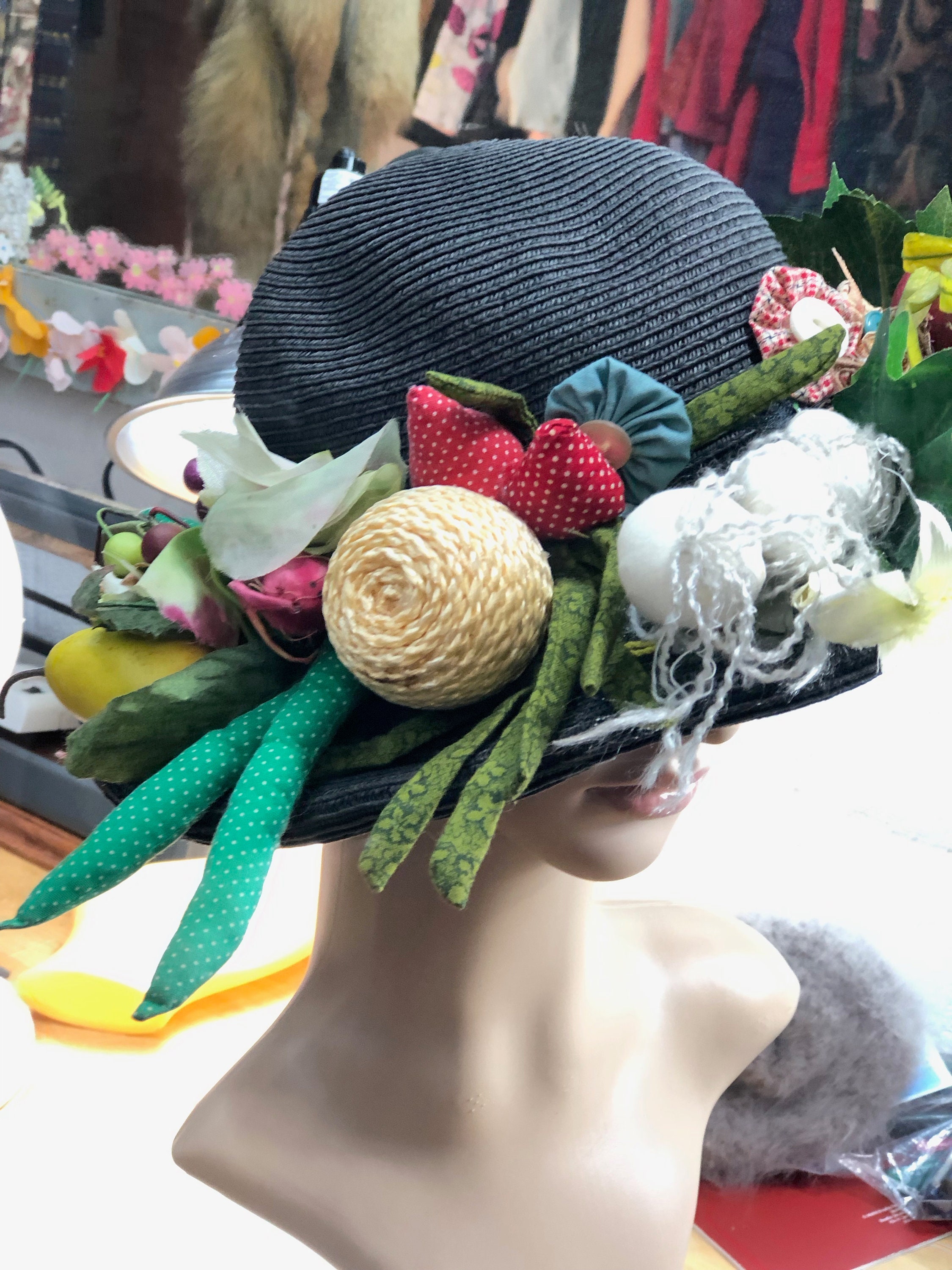 Wacky Fruit Salad Hat - Kentucky Derby Hat - Summer Women's Hat Wacky Fruit Salad Hat - Kentucky Derby Hat - Summer Women's Hat