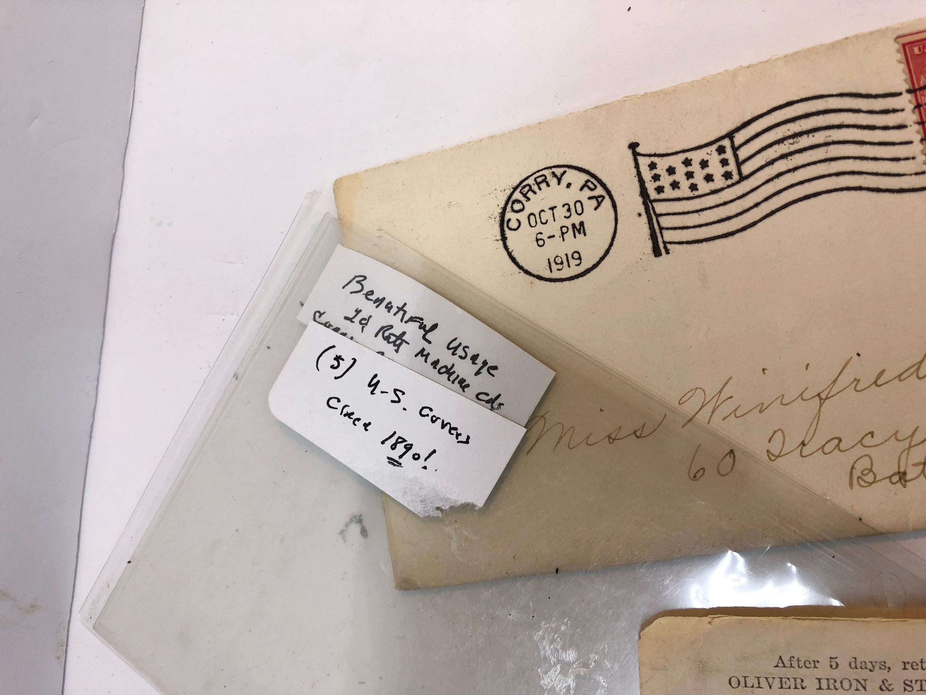 Antique Ephemera Letters and Postage - US Stamps