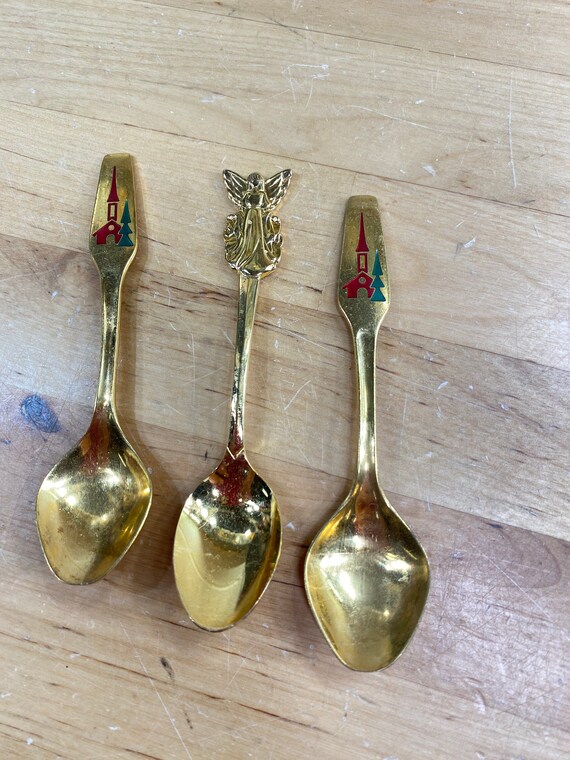 Gold Stainless Steel Small Spoons Christmas Serving Spoons | Etsy