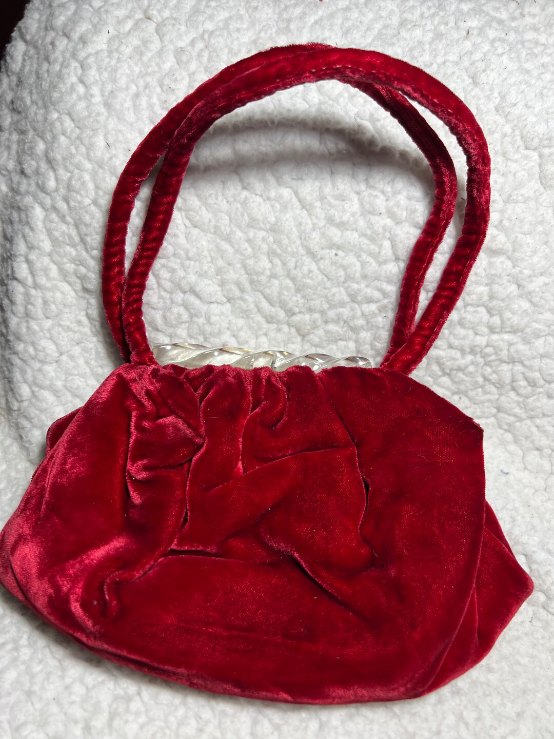 Red Velvet Formal Handbag, Cocktail Party Purse, Holiday Bag - Etsy