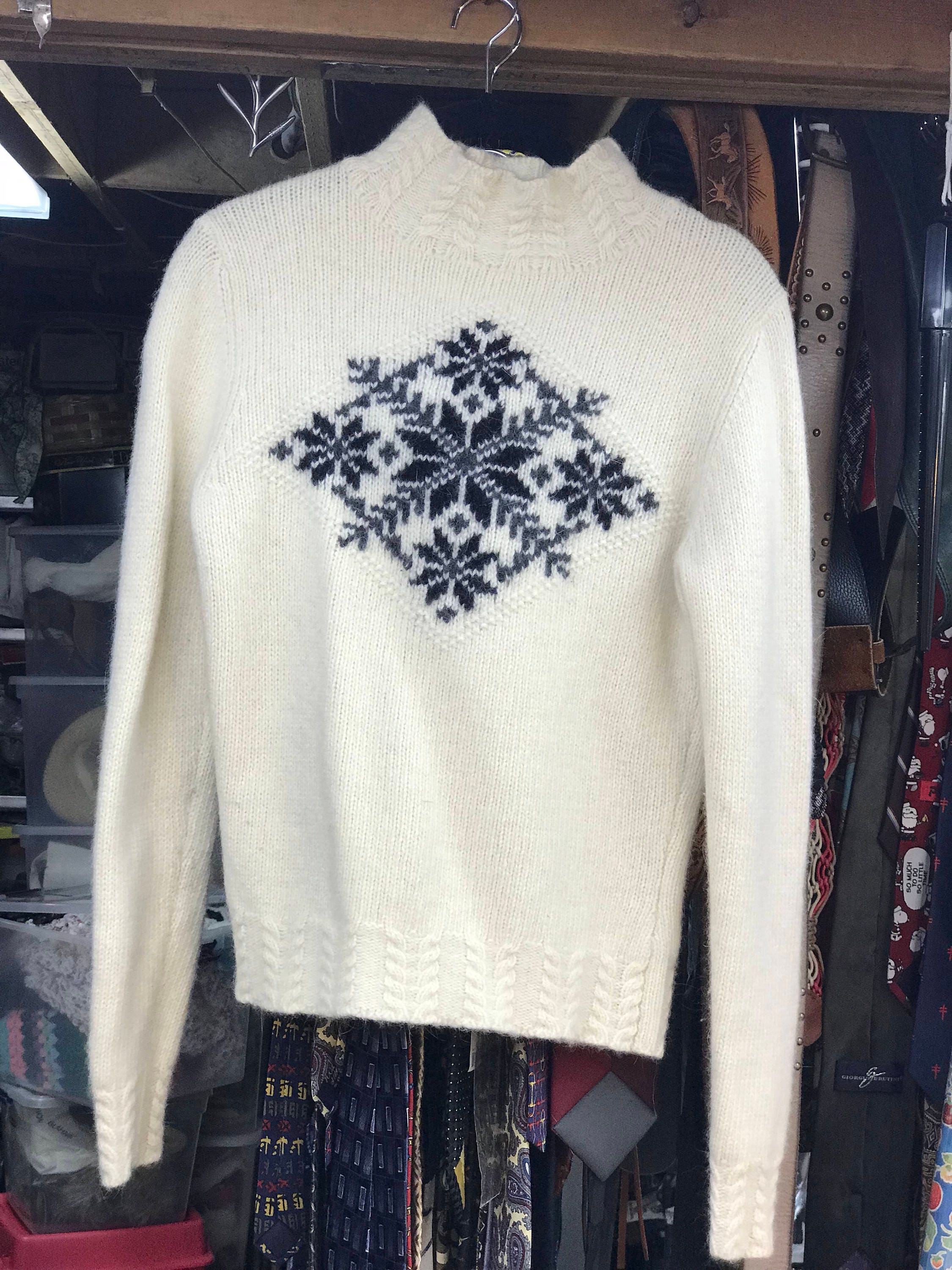 Snowflake womens wool sweater / holiday season / ski sweater ...