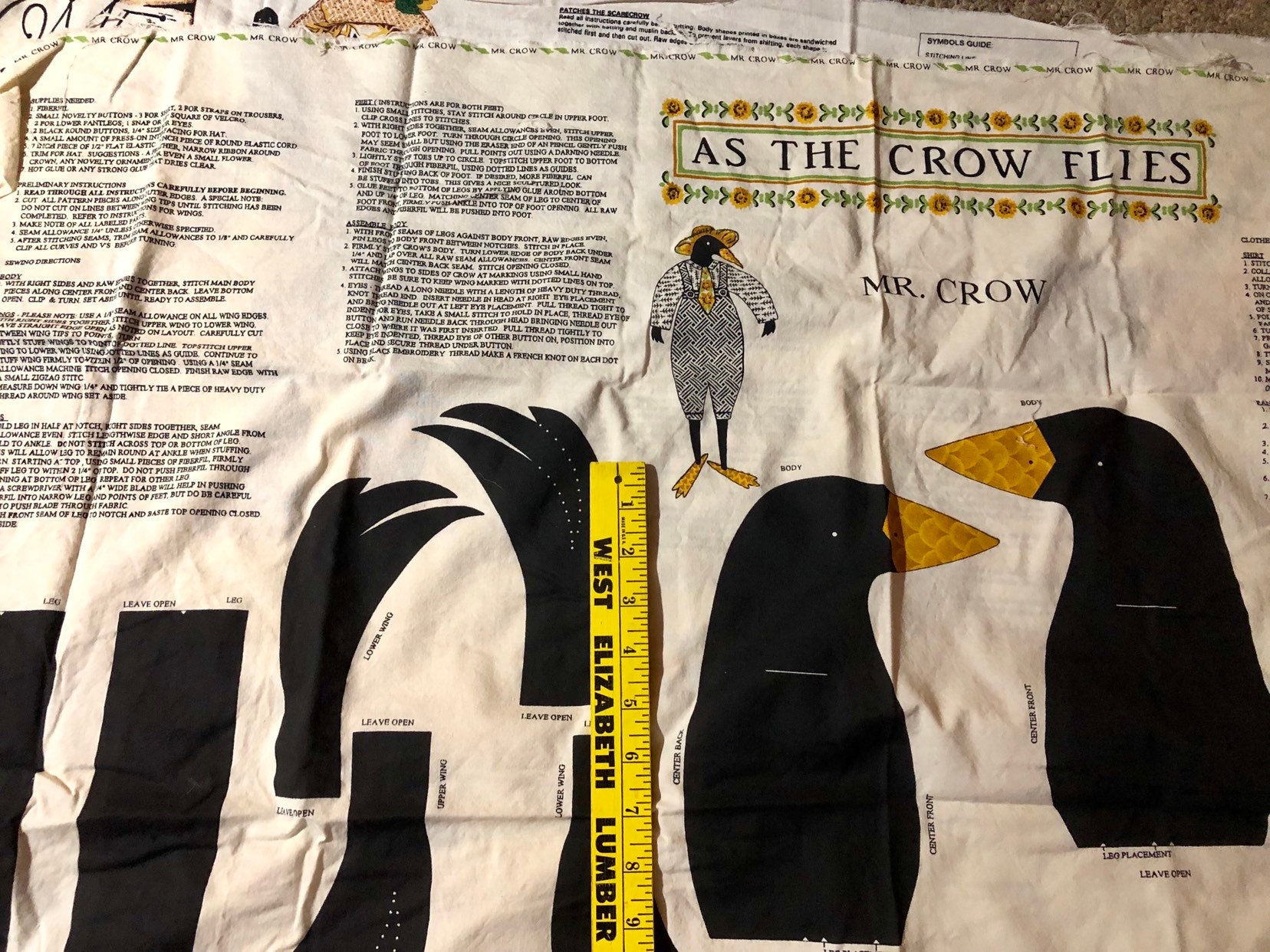 Autumn Sewing Panel Projects, Thanksgiving Holiday Craft, Scarecrow and ...