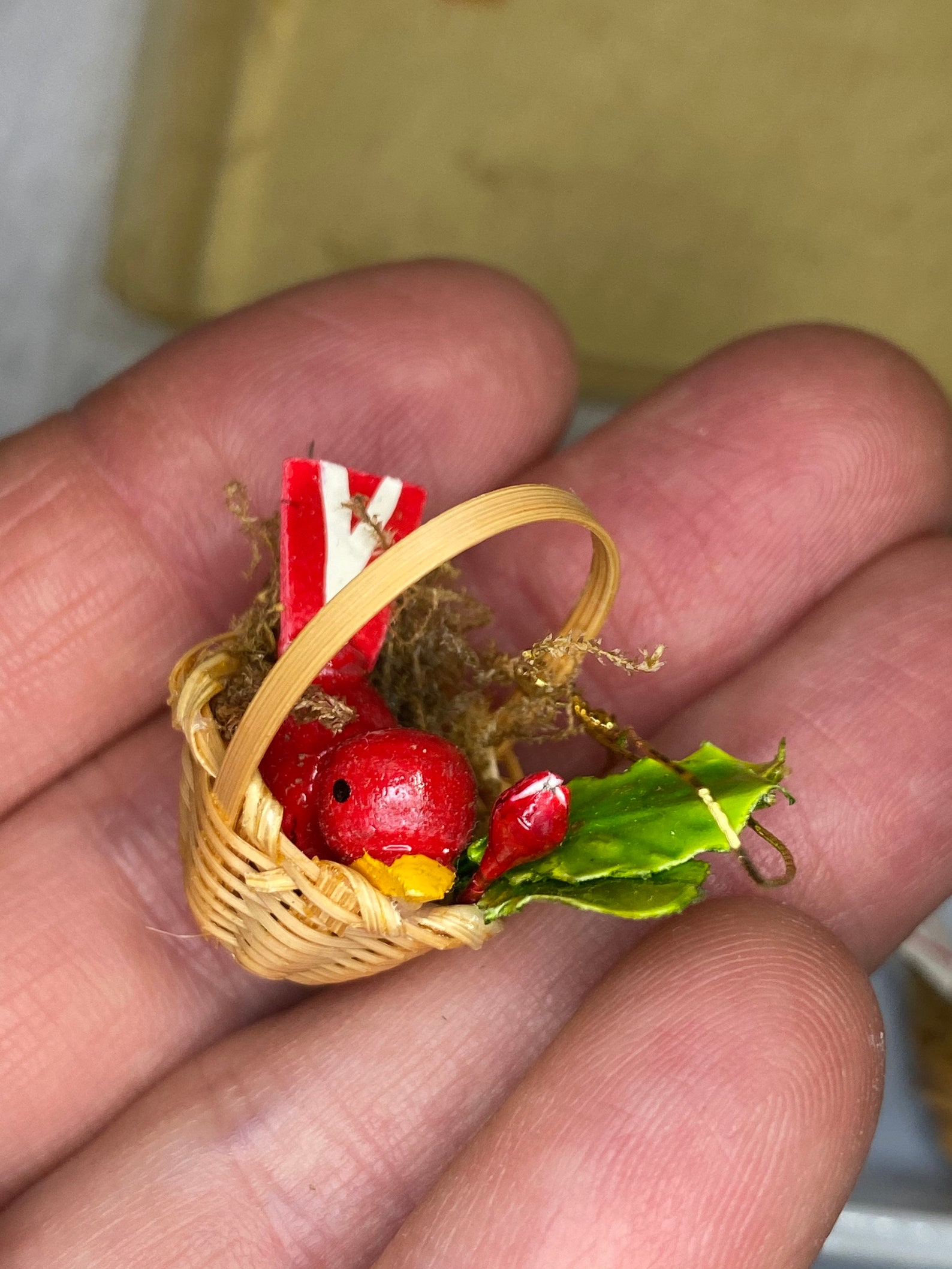 Miniature Bird Nest Ornaments Mini Christmas Tree Decoration | Etsy