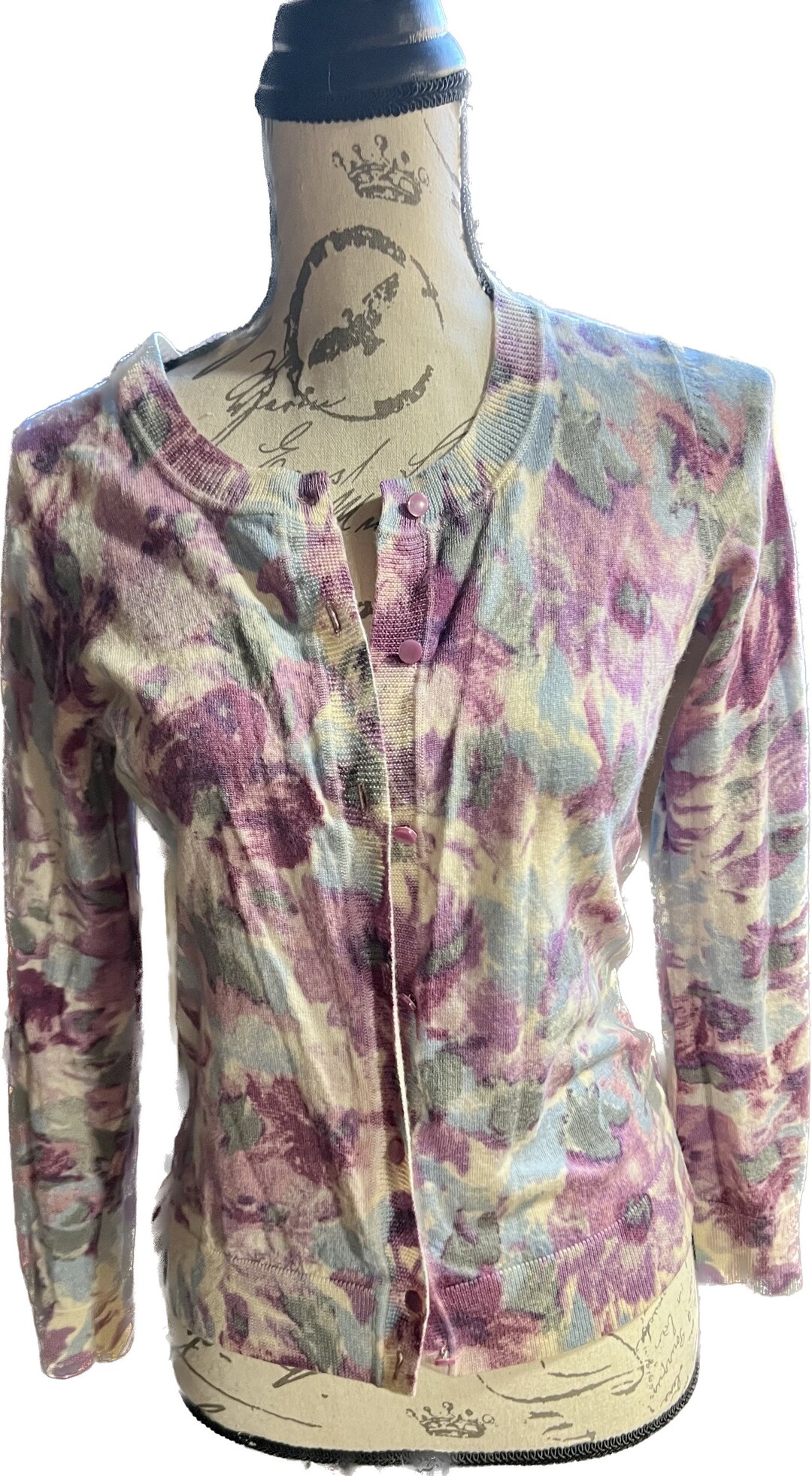 Floral Cardigan Womens Merino Wool Sweater Purple - Etsy