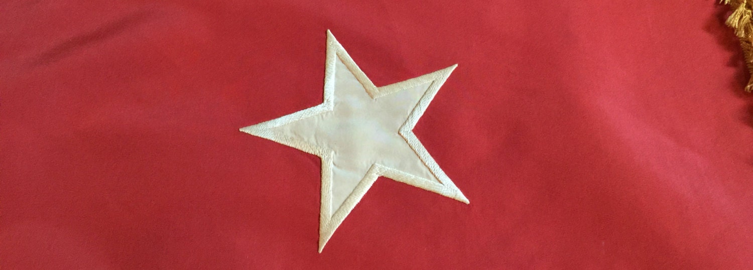 Antique USA Army Major Flag - red star parade flag - collectible ...