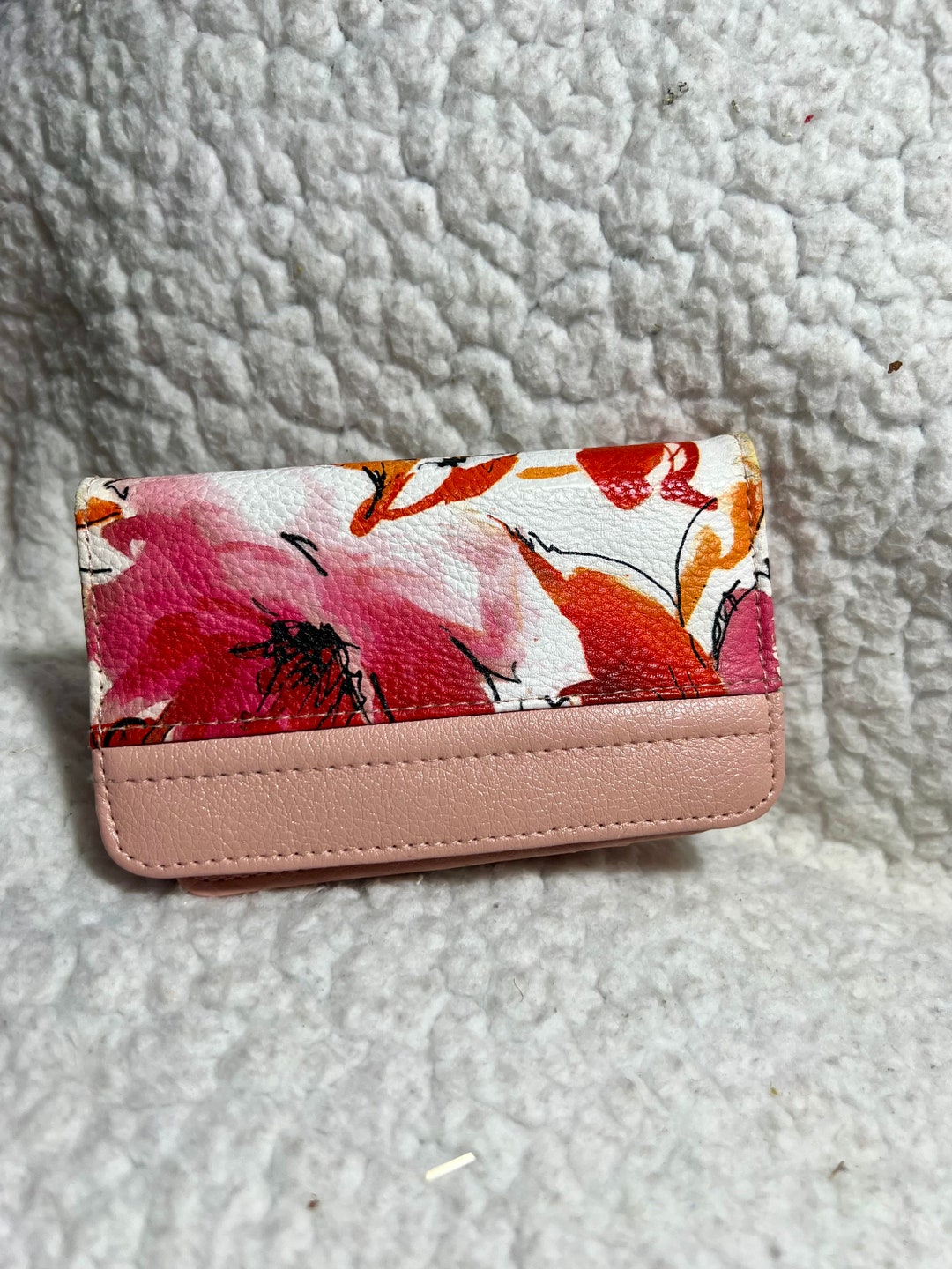 Pink Flower Wallet, Buxton Card Holder, Floral Purse Accessory - Etsy