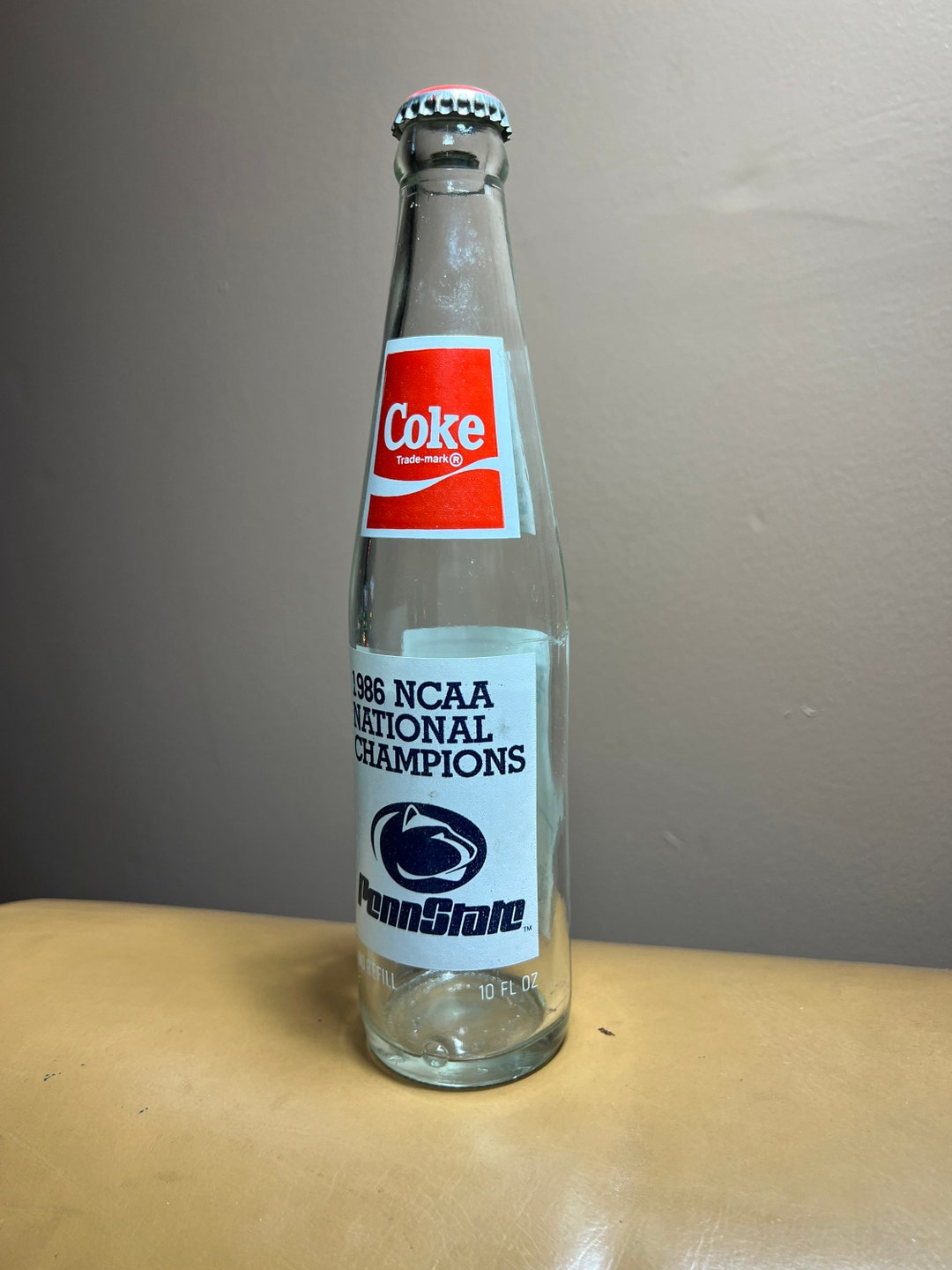 Penn State Coke Bottle, 1986 NCAA National Champions, Joe Paterno Man ...