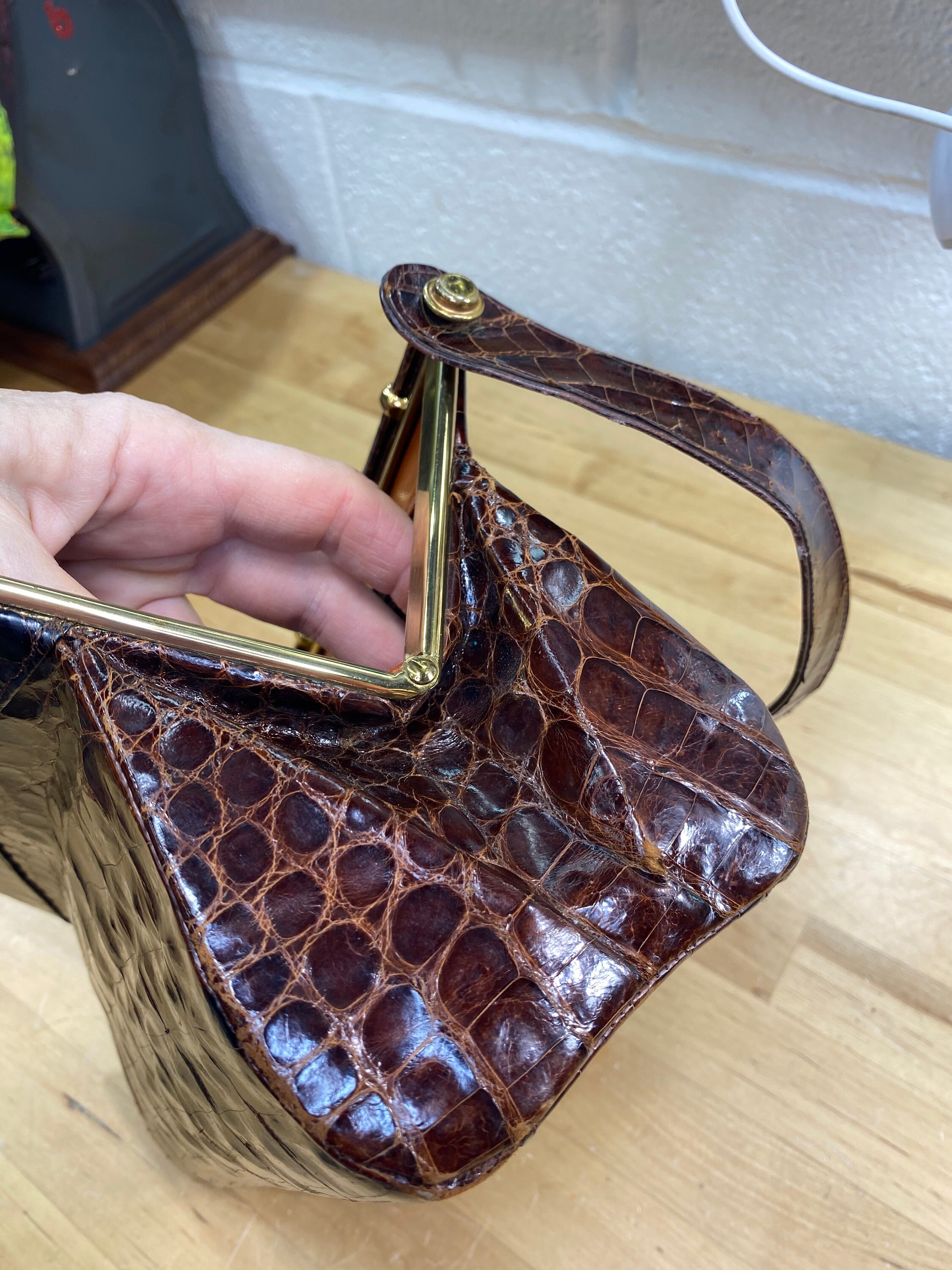 Deitsch Luxury Alligator Handbag, Mid Century Luxury Fashion Purse ...