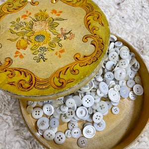 Antique Button Box, Lot of Collectible Buttons, Country Cottage Chic ...