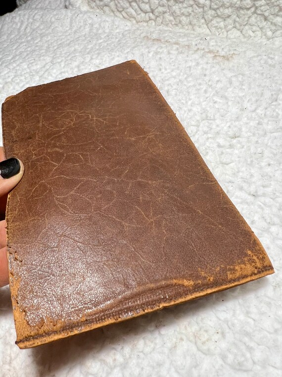 Antique Leather Billfold, Embossed Gold Embellished B… - Gem