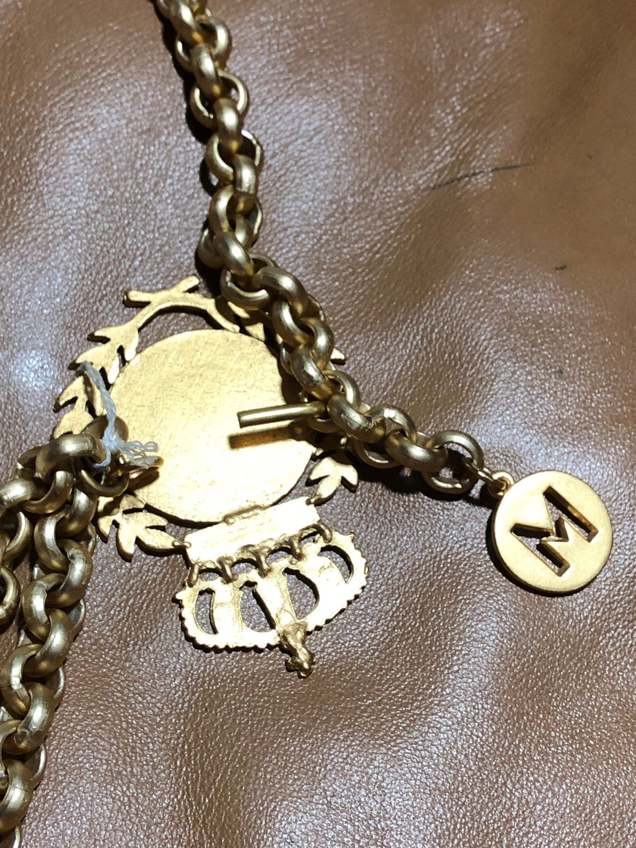 Gold Chain Crown Belt, Adjustable Retro Mondi Belt, Vintage Fashion