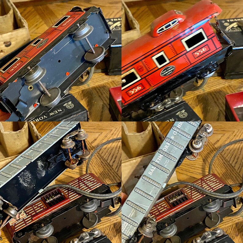 Railroad Train Set Vintage Model Railroad Train Cars - Etsy
