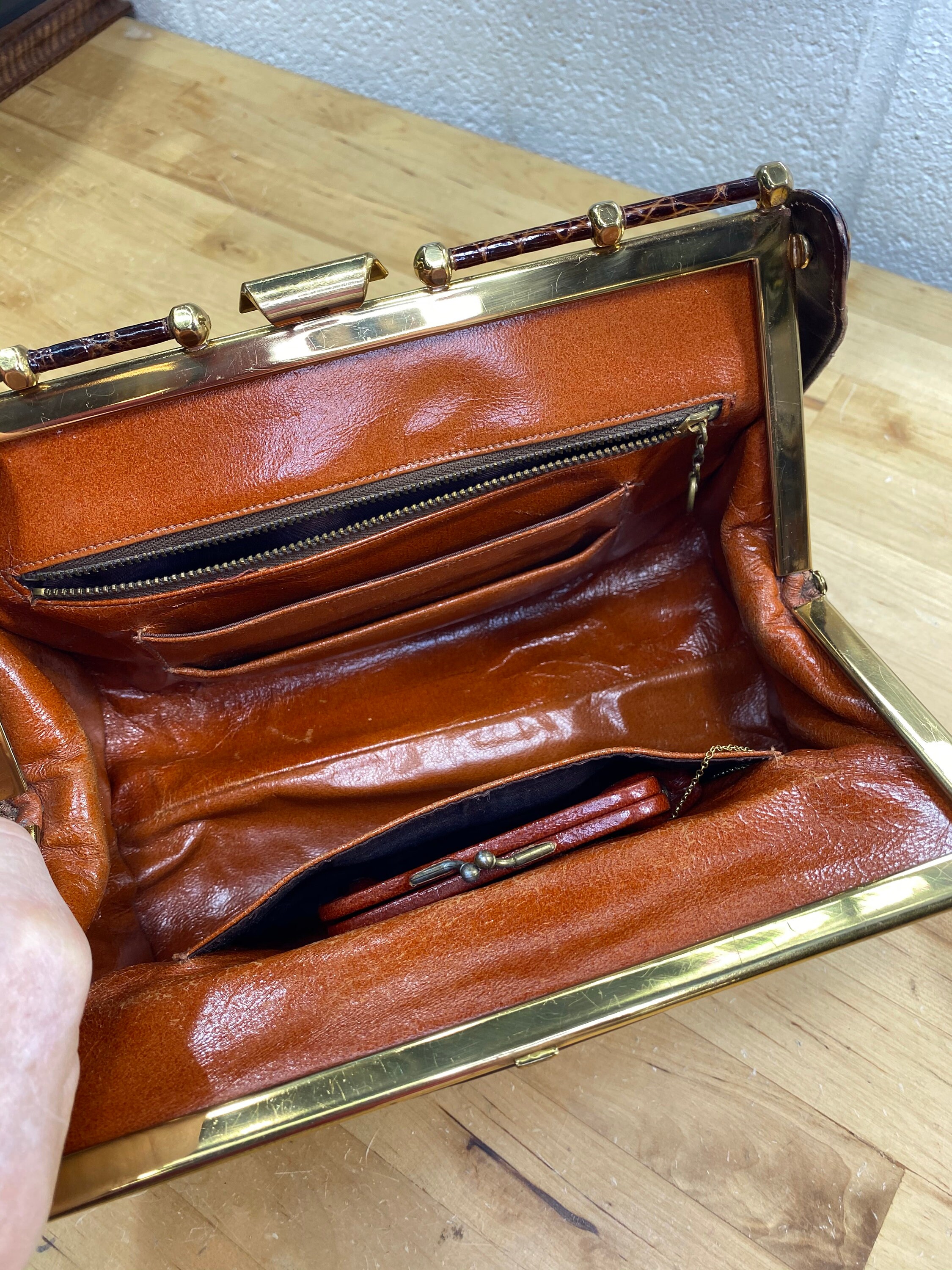 Deitsch Luxury Alligator Handbag, Mid Century Luxury Fashion Purse ...