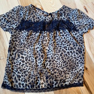 Leopard Sheer Lingerie Top, Lace Embellished Summer Shirt - Etsy