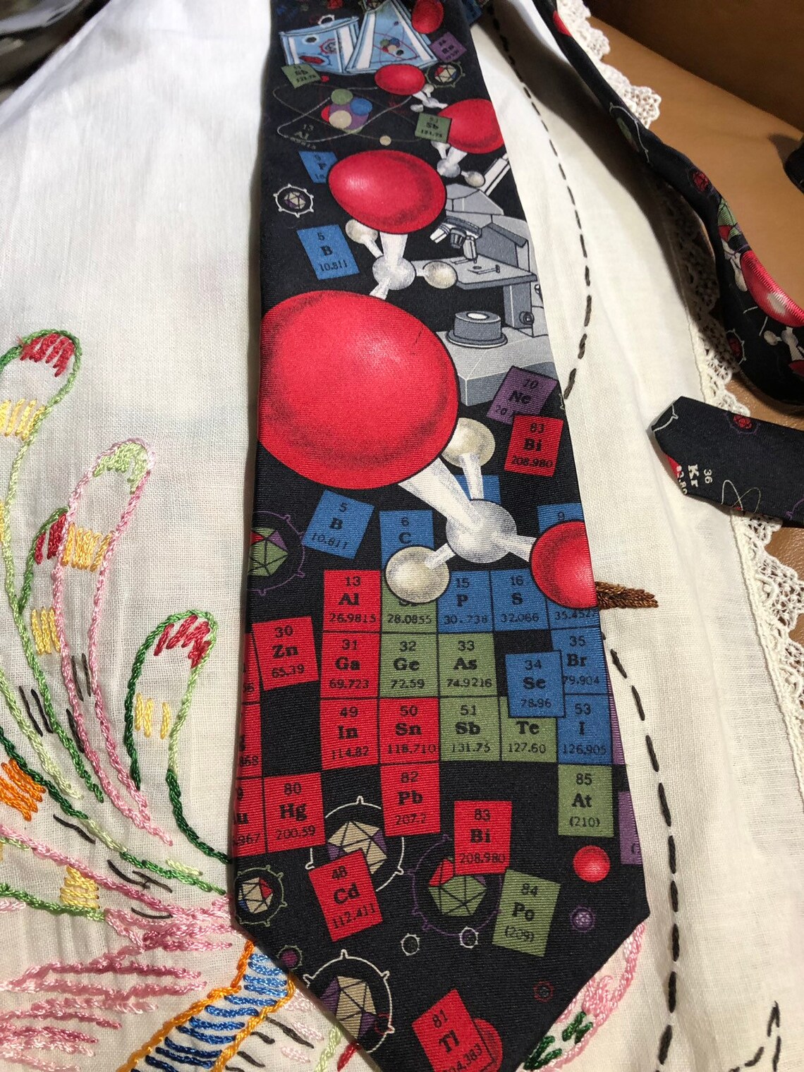 Silk Scientist Necktie Science Tie Elements and Atoms Gift | Etsy