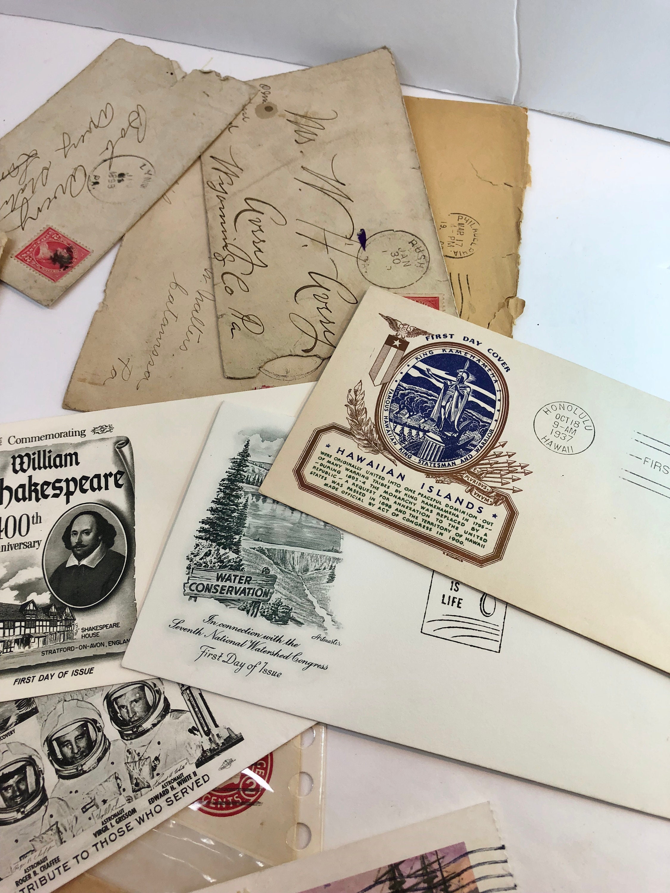 Antique Ephemera Letters and Postage - US Stamps
