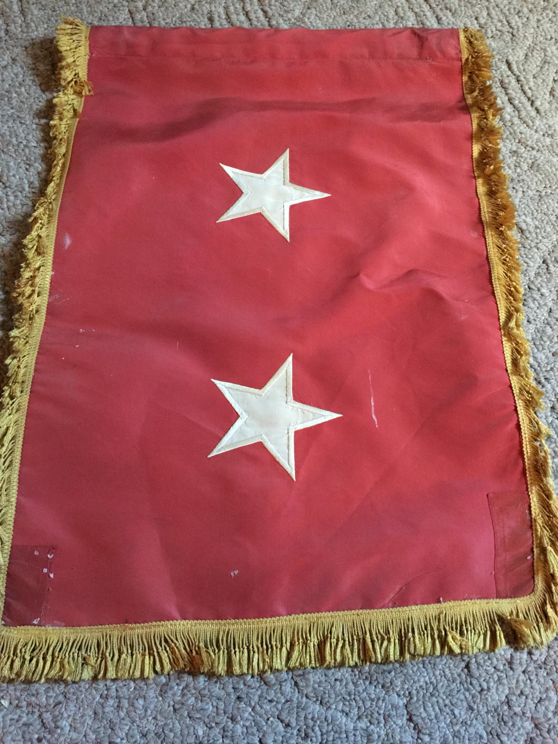 Antique USA Army Major Flag - red star parade flag - collectible ...
