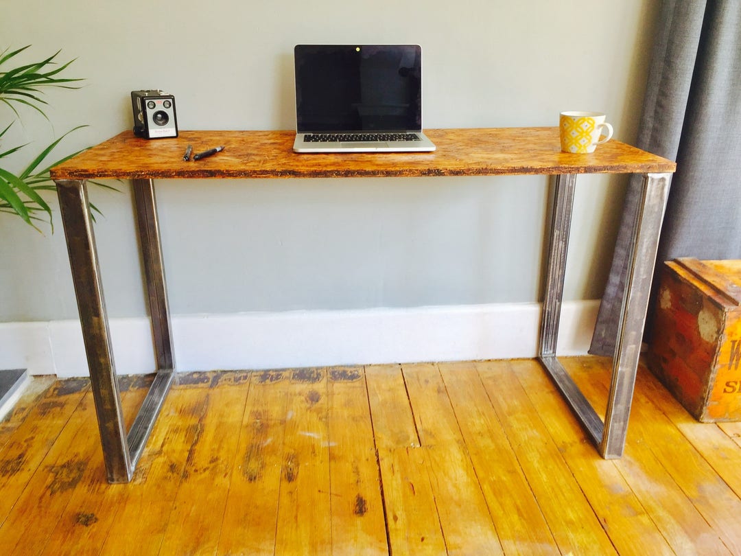 OSB Industrial Desk With Box Steel Pedestal Legs - Etsy