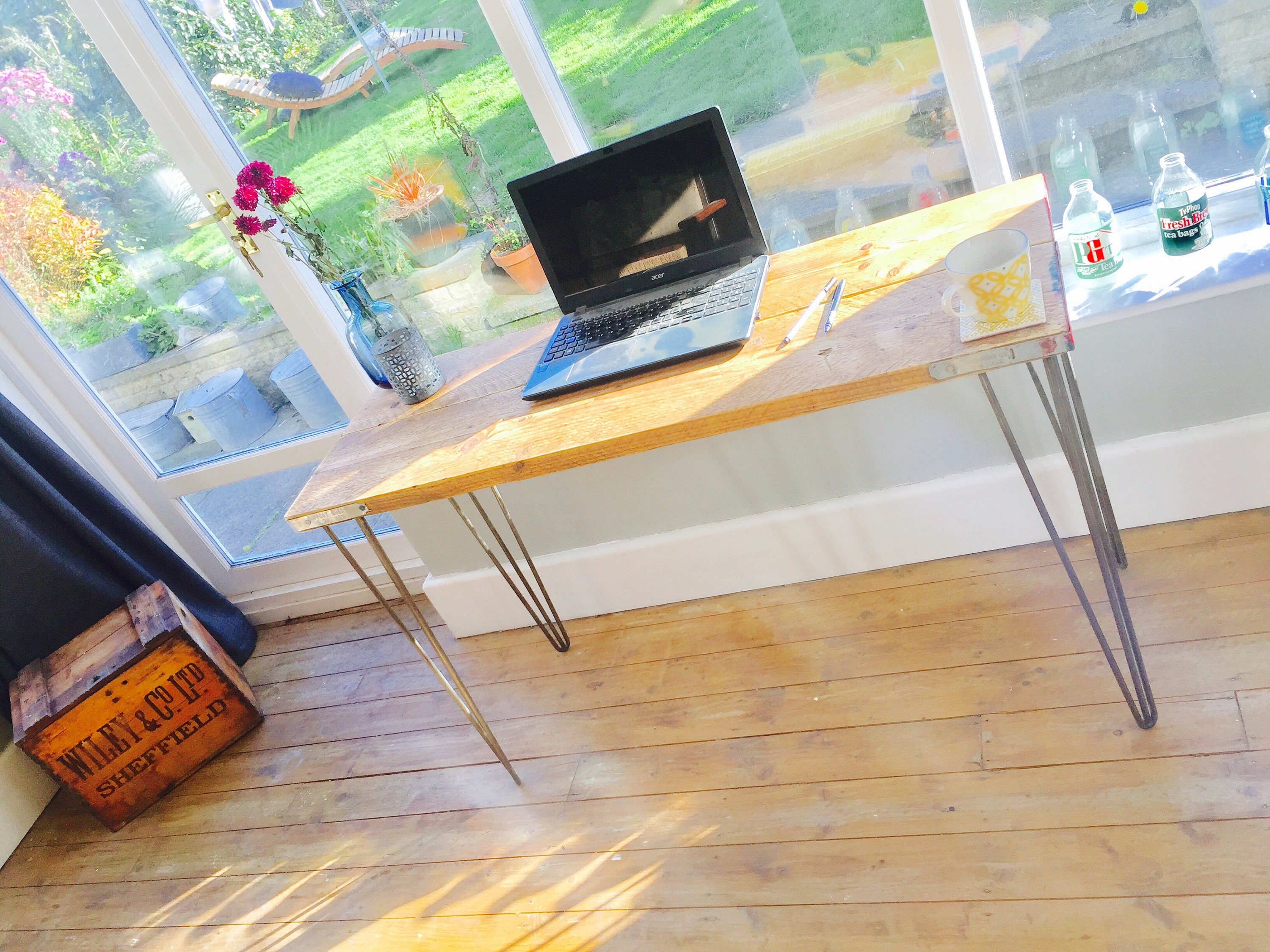 Industrial Desk Scaffold Desk With Steel Hairpin Legs - Etsy