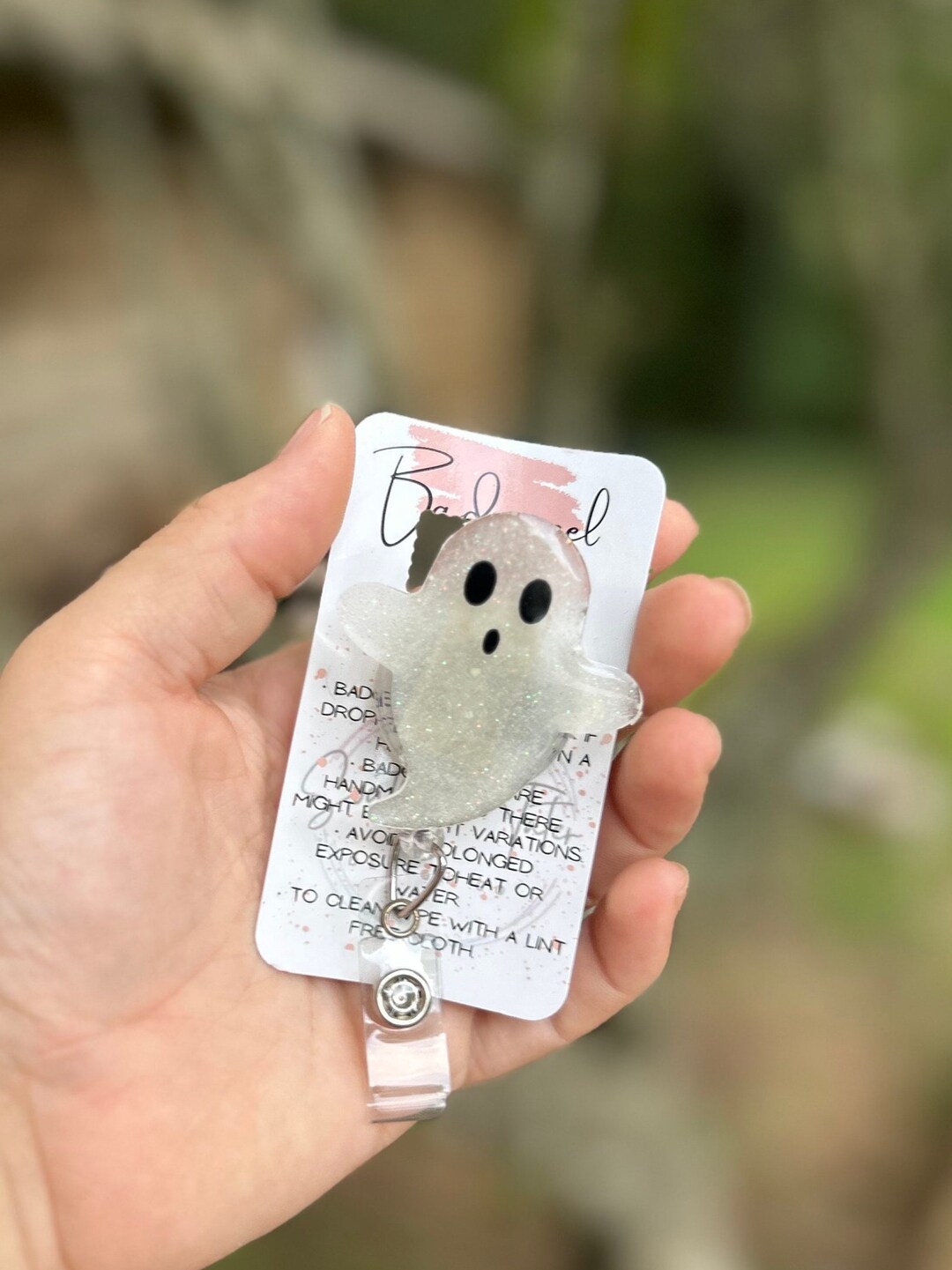 Ghost Badge Reel,glows in the Dark, ID Holder, Nurse Gift, Personalized ...