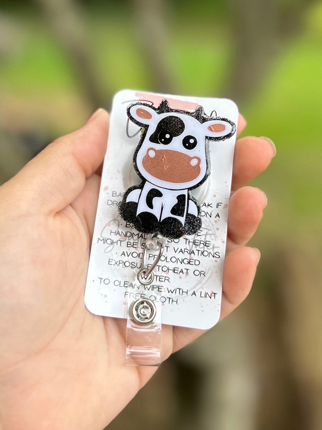 Cow Badge Reel - Etsy