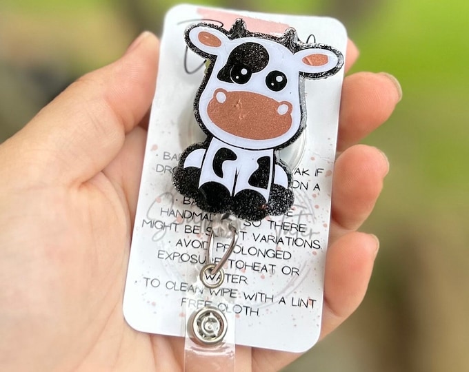 Cow Badge Reel - Etsy