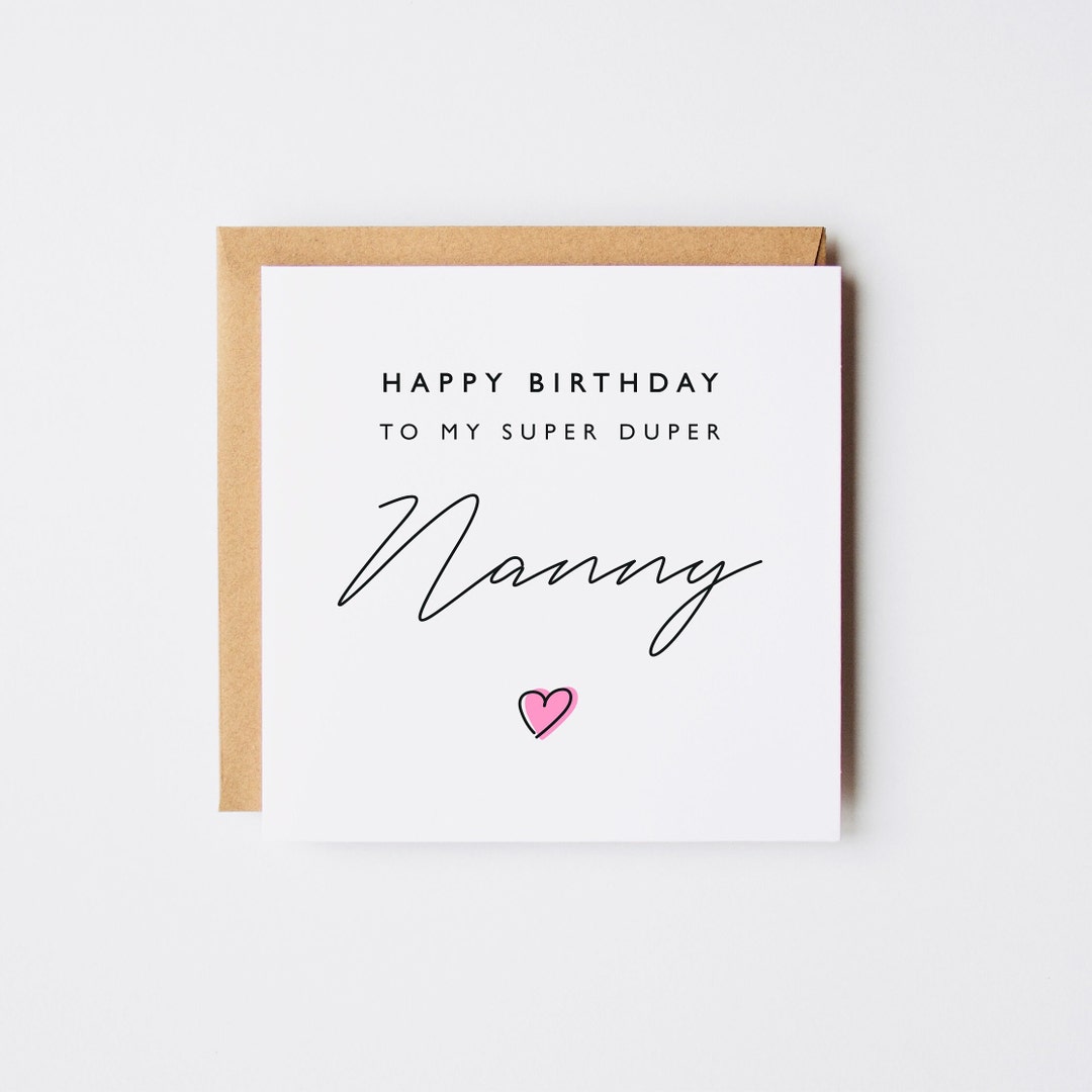 Happy Birthday to My Nanny Card Nanny Birthday Card - Etsy