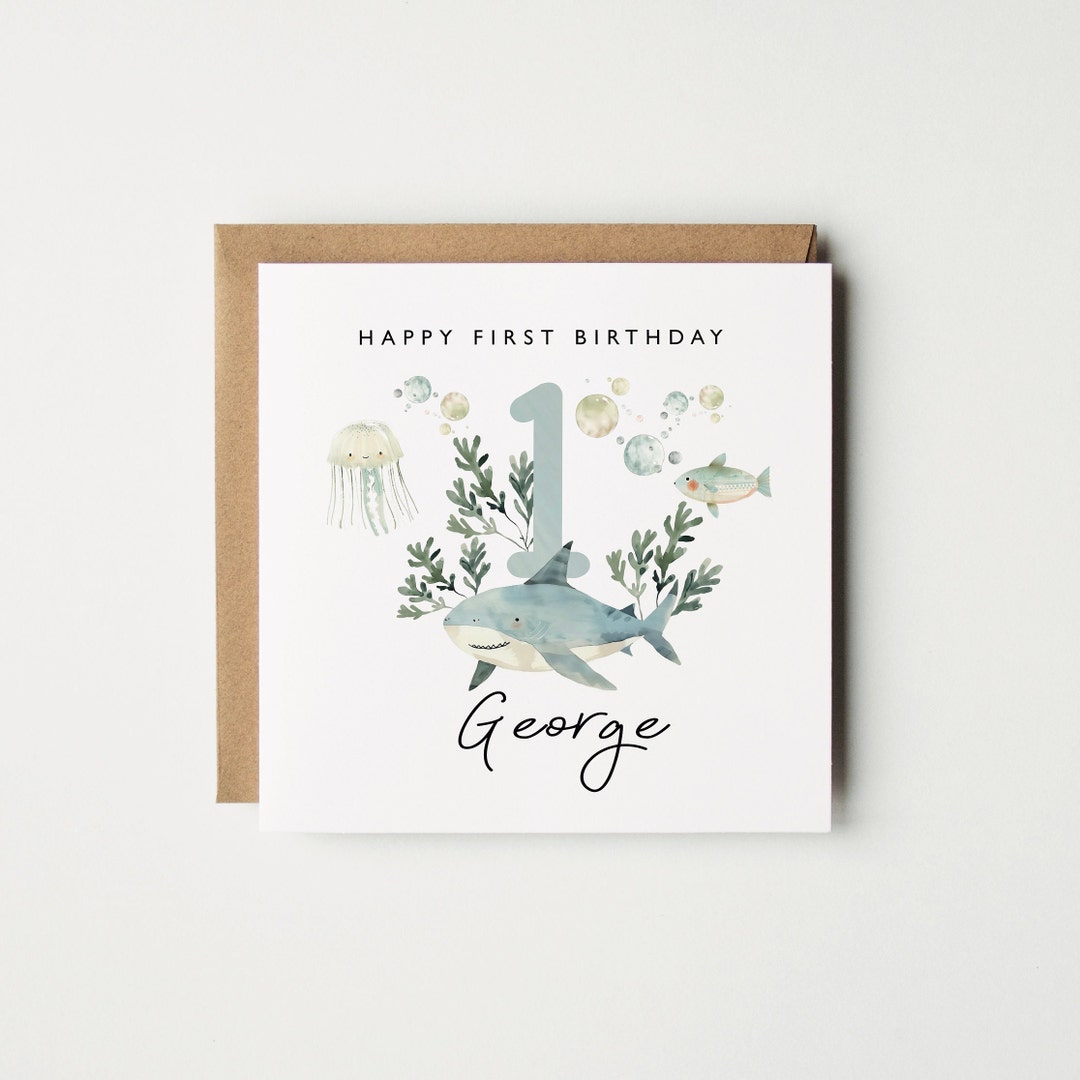 Personalised 1st 2nd 3rd 4th 5th 6th 7th Sea Life Birthday Card, First ...