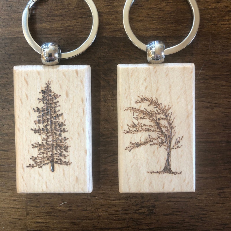 Wood Burned Keychain - Etsy