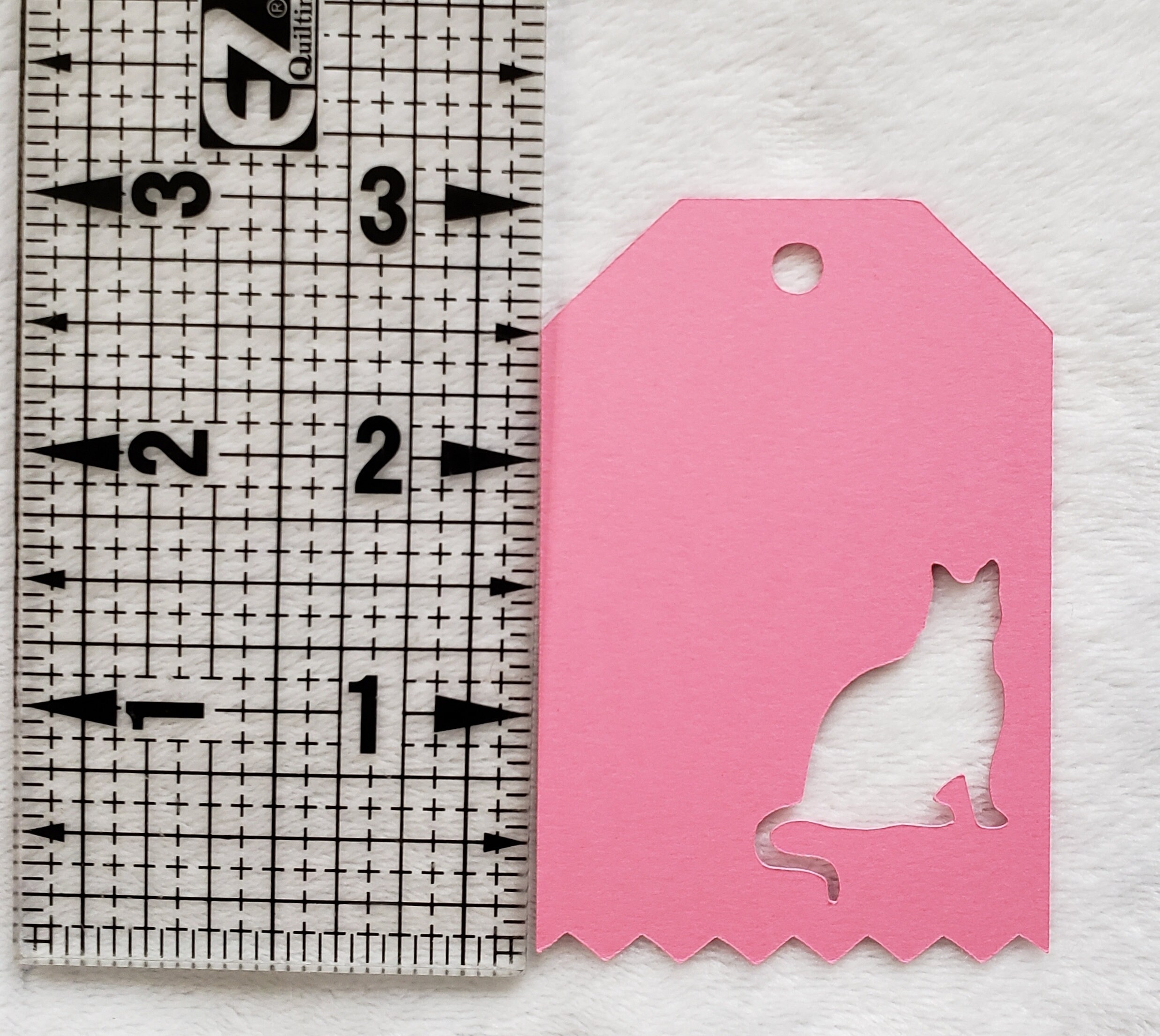 Die Cut Cat Hang Tag, Paper Die Cut Gift Tags, Cat Cutout Tags, Pink ...