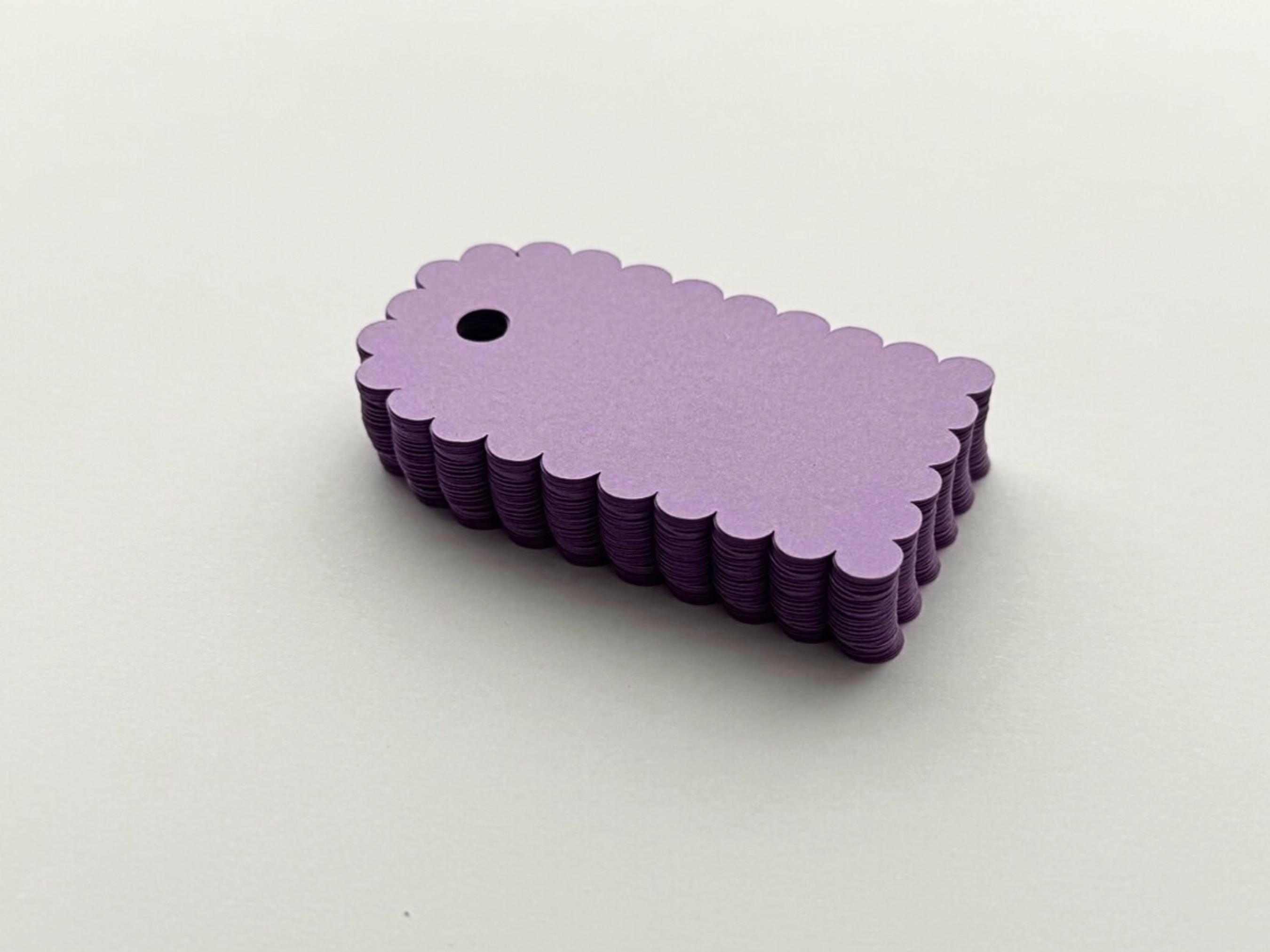 Purple Scalloped Edge Hang Tags, Paper Die Cut Gift Tags, Scallop Hang ...