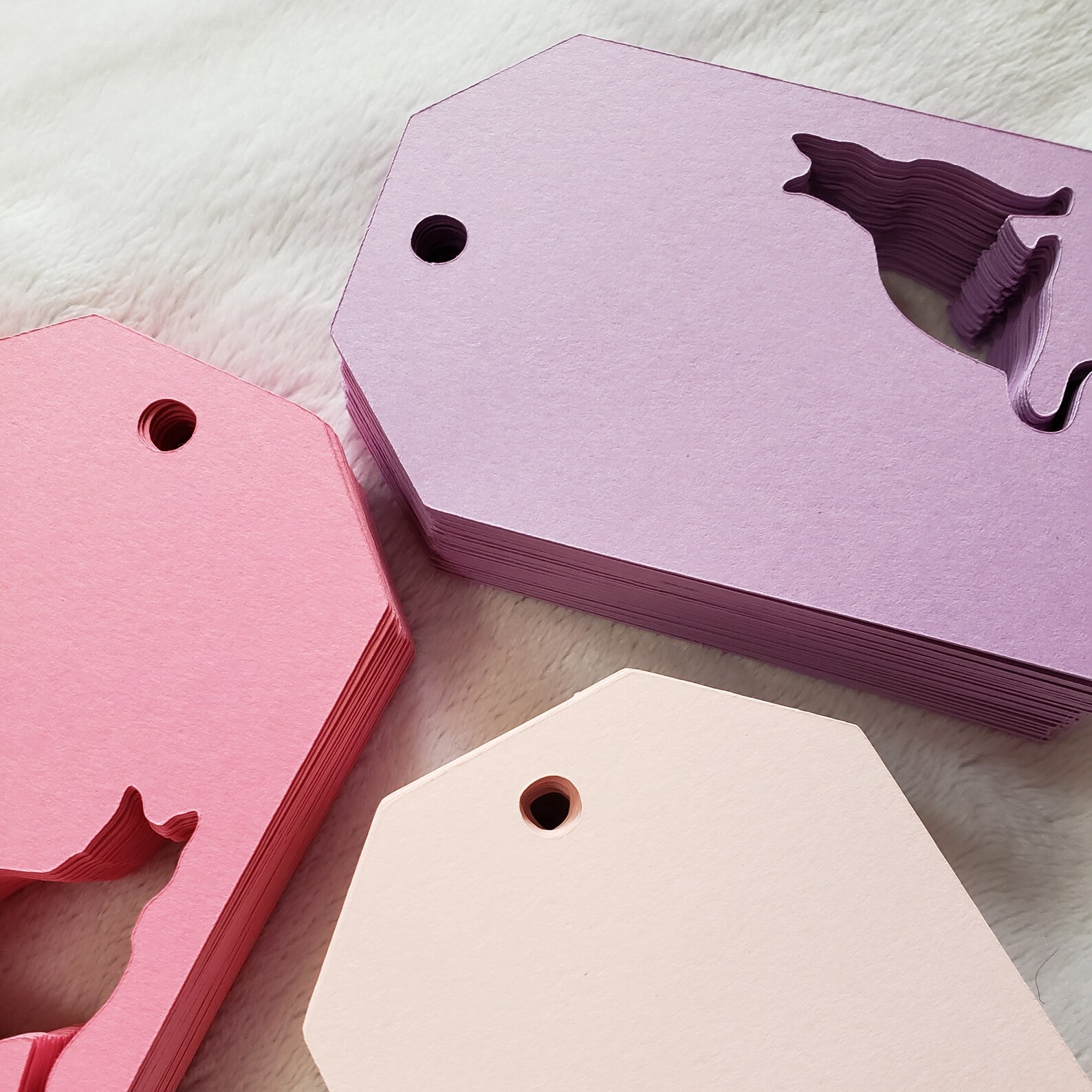 Die Cut Cat Hang Tag, Paper Die Cut Gift Tags, Cat Cutout Tags, Pink ...