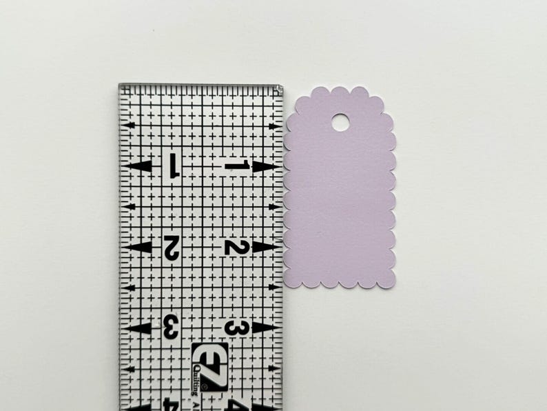Purple Scalloped Edge Hang Tags, Paper Die Cut Gift Tags, Scallop Hang ...