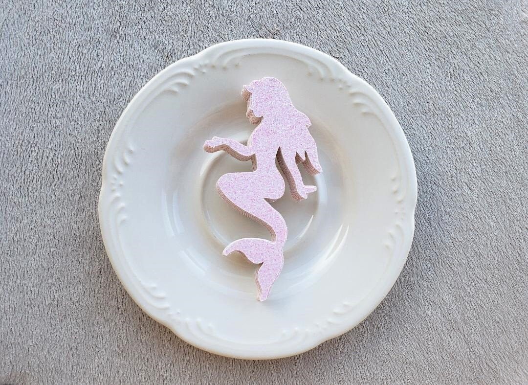 Light Pink Glitter Mermaid Die Cuts, Ocean Themed Party Décor, DIY ...