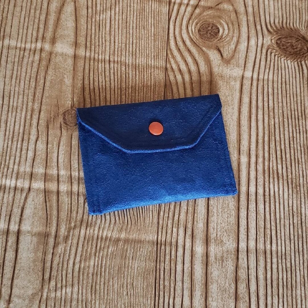 Blue Suede Small Wallet With Snap Closure, Mini Wallet, Business Card ...