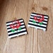 Black and White Stripe Pallet Coasters Red Rose Mini Pallet - Etsy