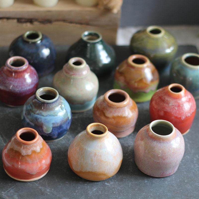 Ceramic Glazed Bud Vase - Etsy