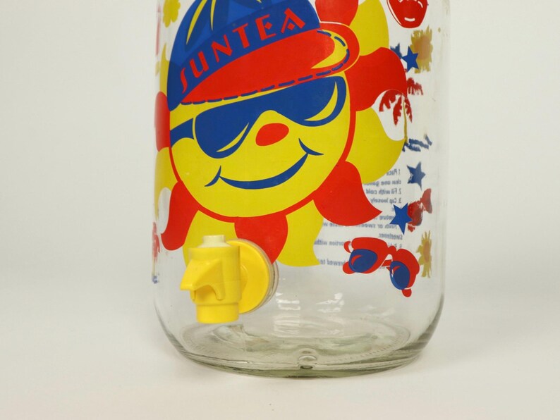 Gallon SUN TEA Iced Tea Glass Dispenser Jar With Spout, 1980s Vintage ...