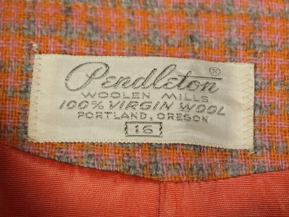 Orange Plaid Cropped Jacket, Pendleton, 1960s vintage - Gem