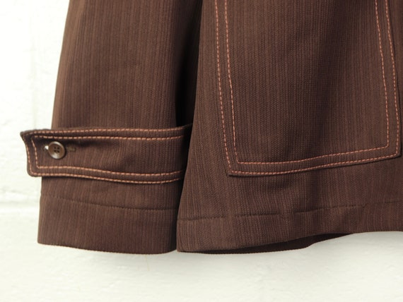 Brown Dagger Collar Light Weight Jacket, 1970s Vintage - Gem