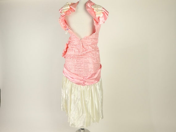 Pink Frilly Prom Dress, 1980s vintage - Gem