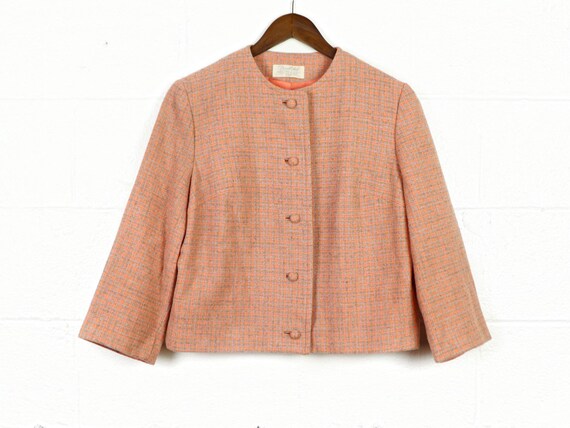 Orange Plaid Cropped Jacket, Pendleton, 1960s vintage - Gem
