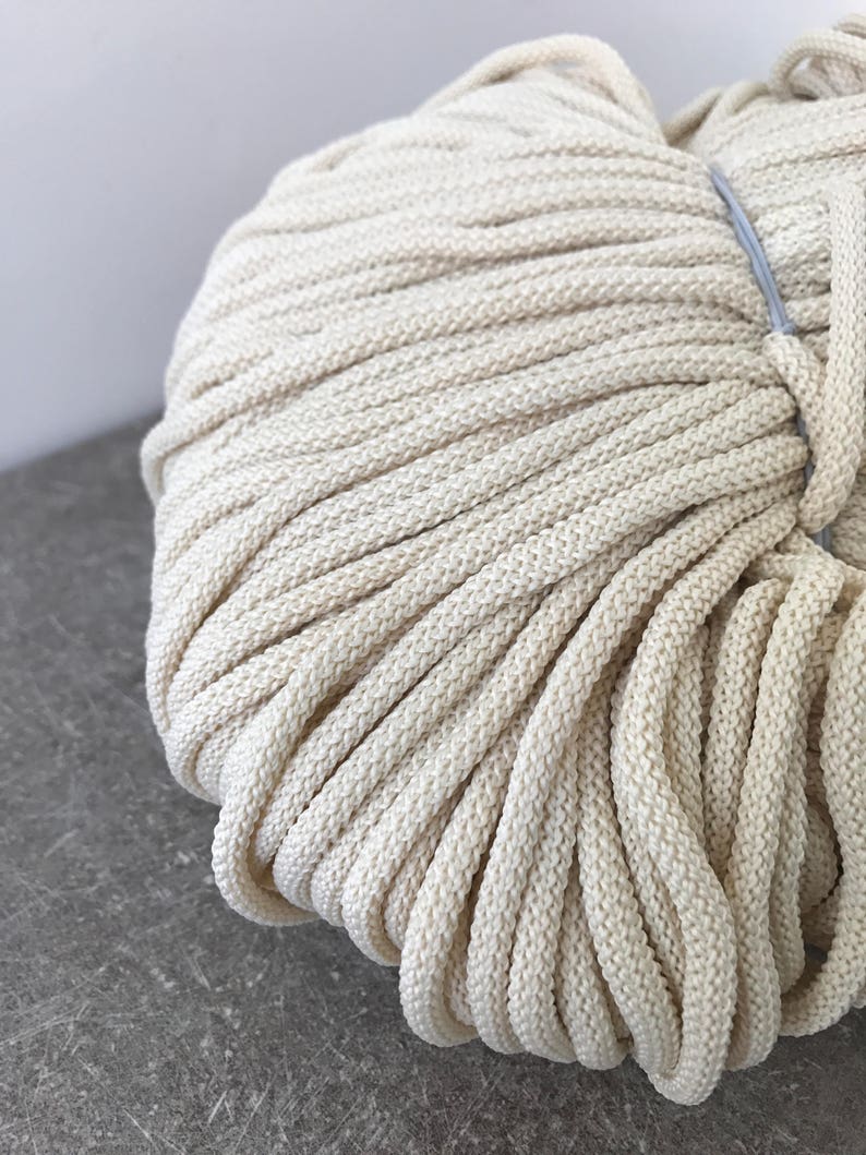 Cream braided rope Macrame Rope Polyester Rope Rope | Etsy