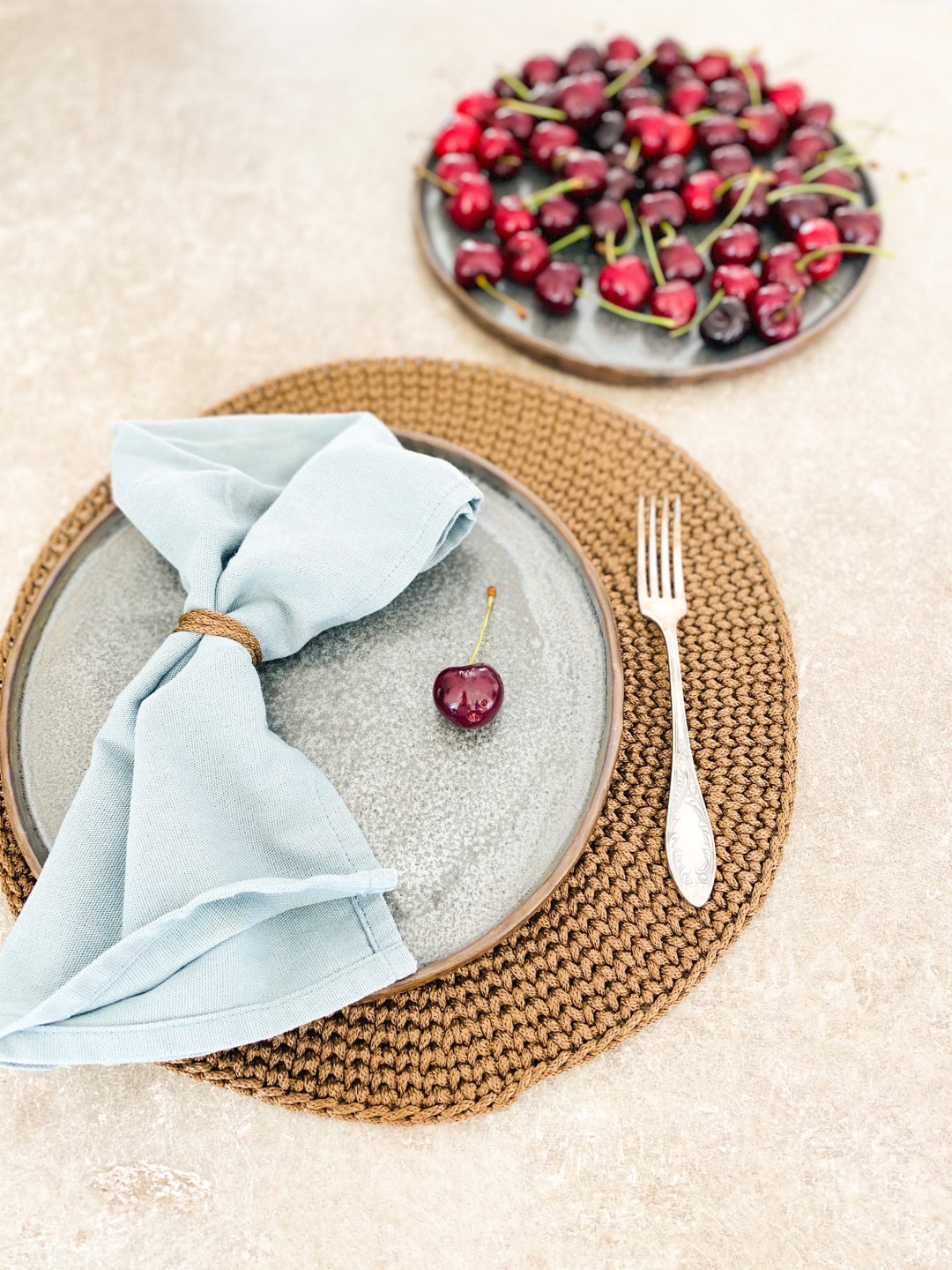 Round Rope Placemats, Crochet Mats, Table Decorations , Knitted Mats ...