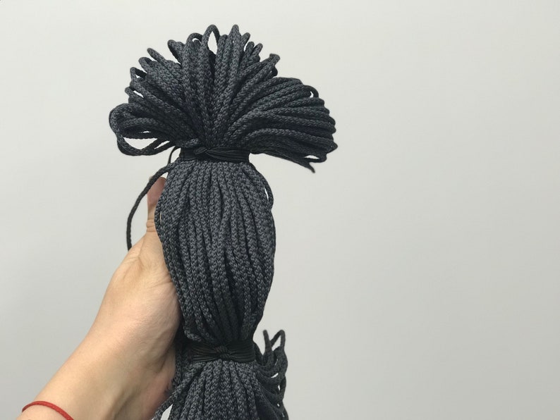 3mm Grey Polyester Cord Macrame Cord Braided Cord 164 Ft - Etsy