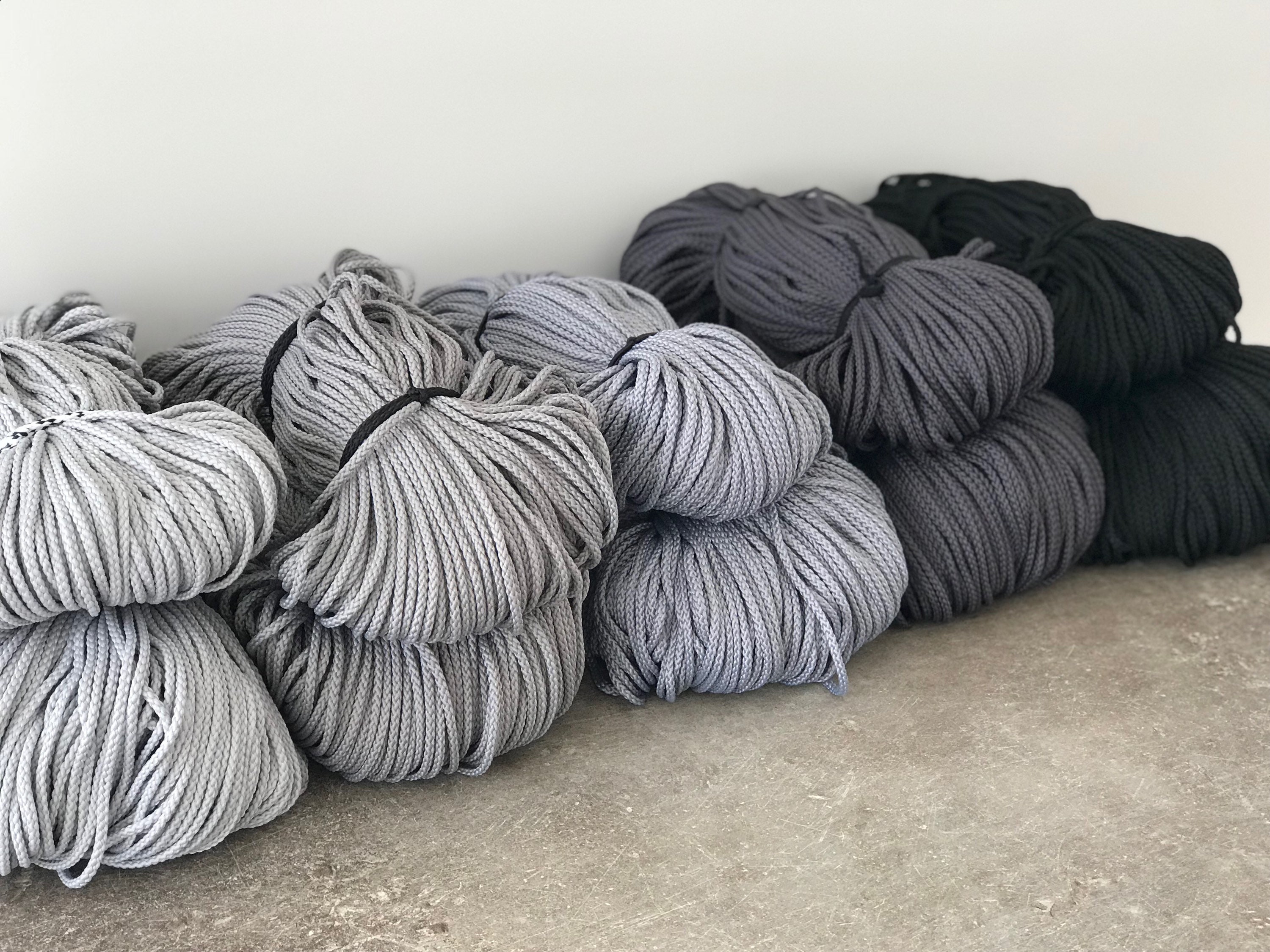 Gray macrame cord 4mm macrame rope braided cord chunky | Etsy