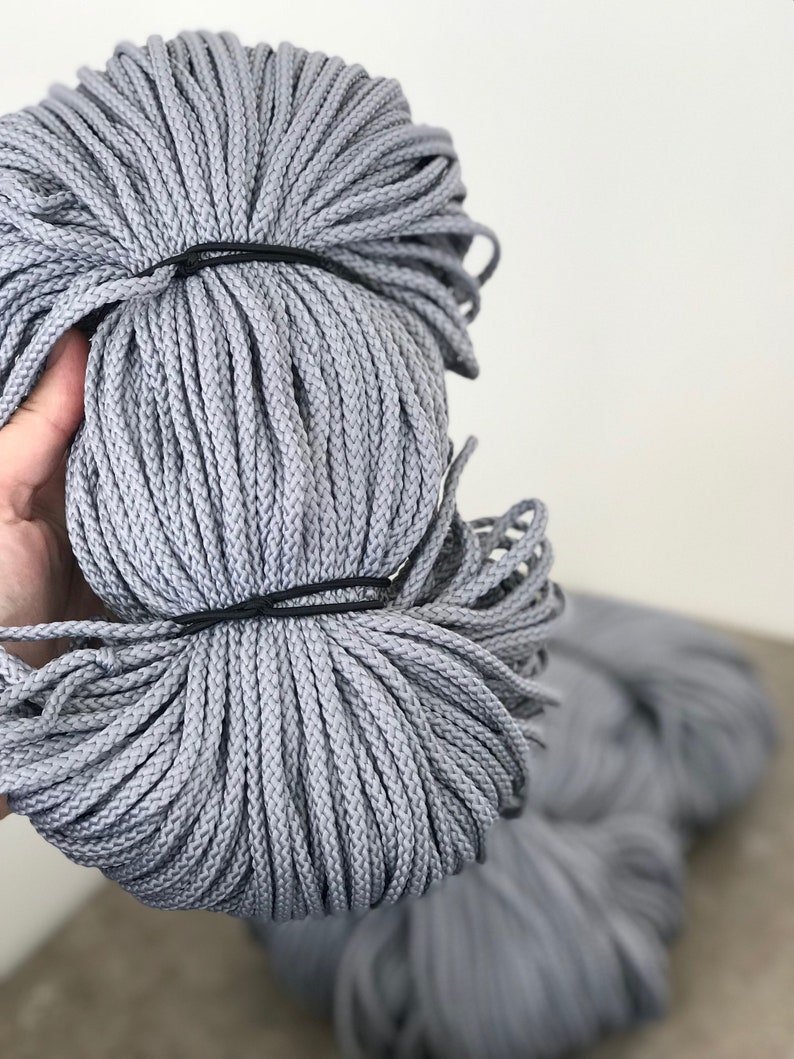 Gray Macrame Cord 4mm Macrame Rope Braided Cord Chunky - Etsy