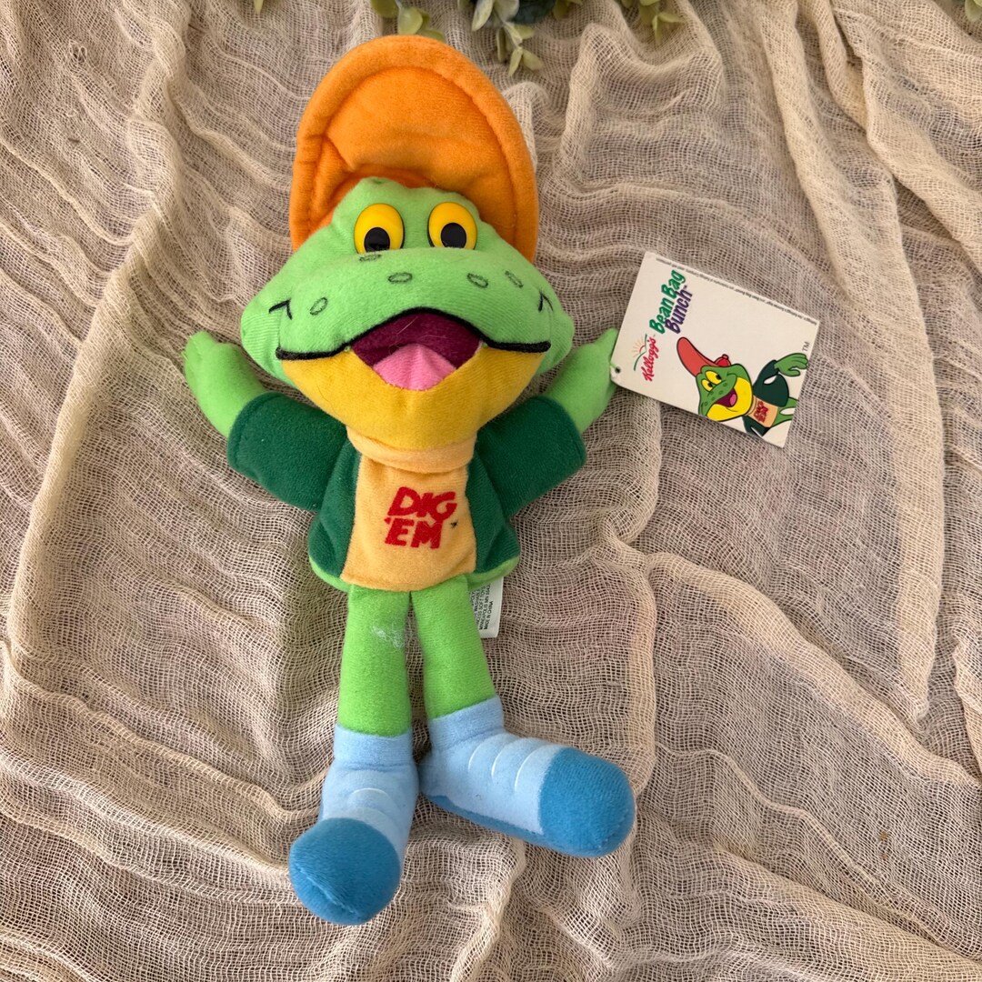 1998 Kelloggs Dig ‘em Bean Bag Bunch Frog Kellogg Smacks Pellet Plush ...