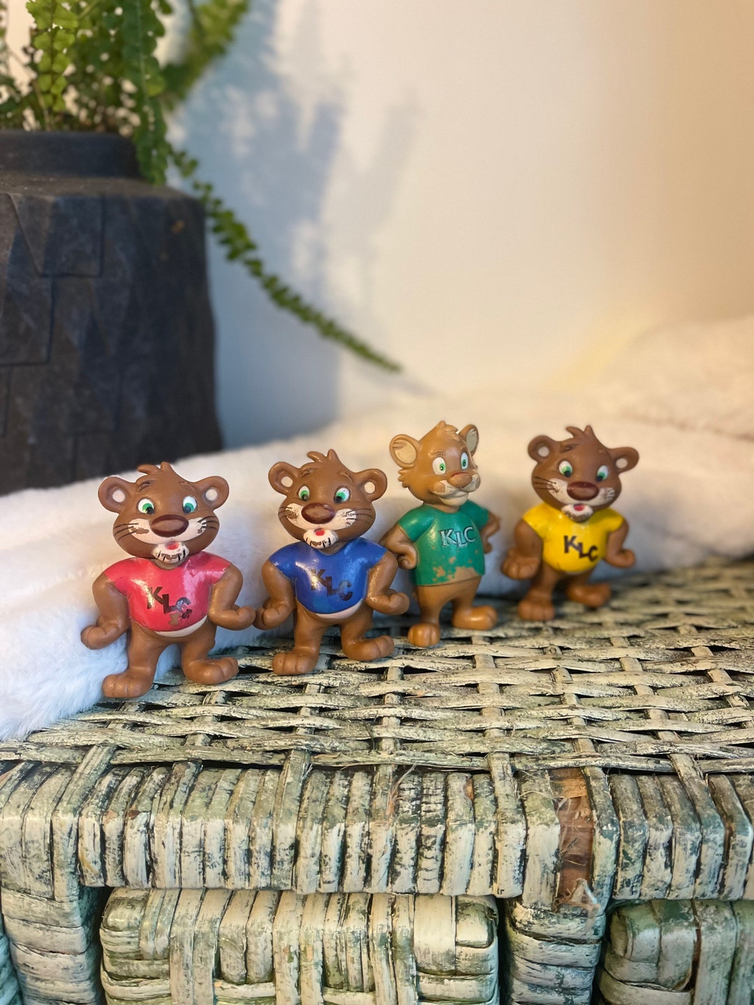 Four (4) KLC Hard Pvc Mascot Figure Toy 3 Inch Uncommon Tiger Bear Cat Wildcat Red Blue - Etsy