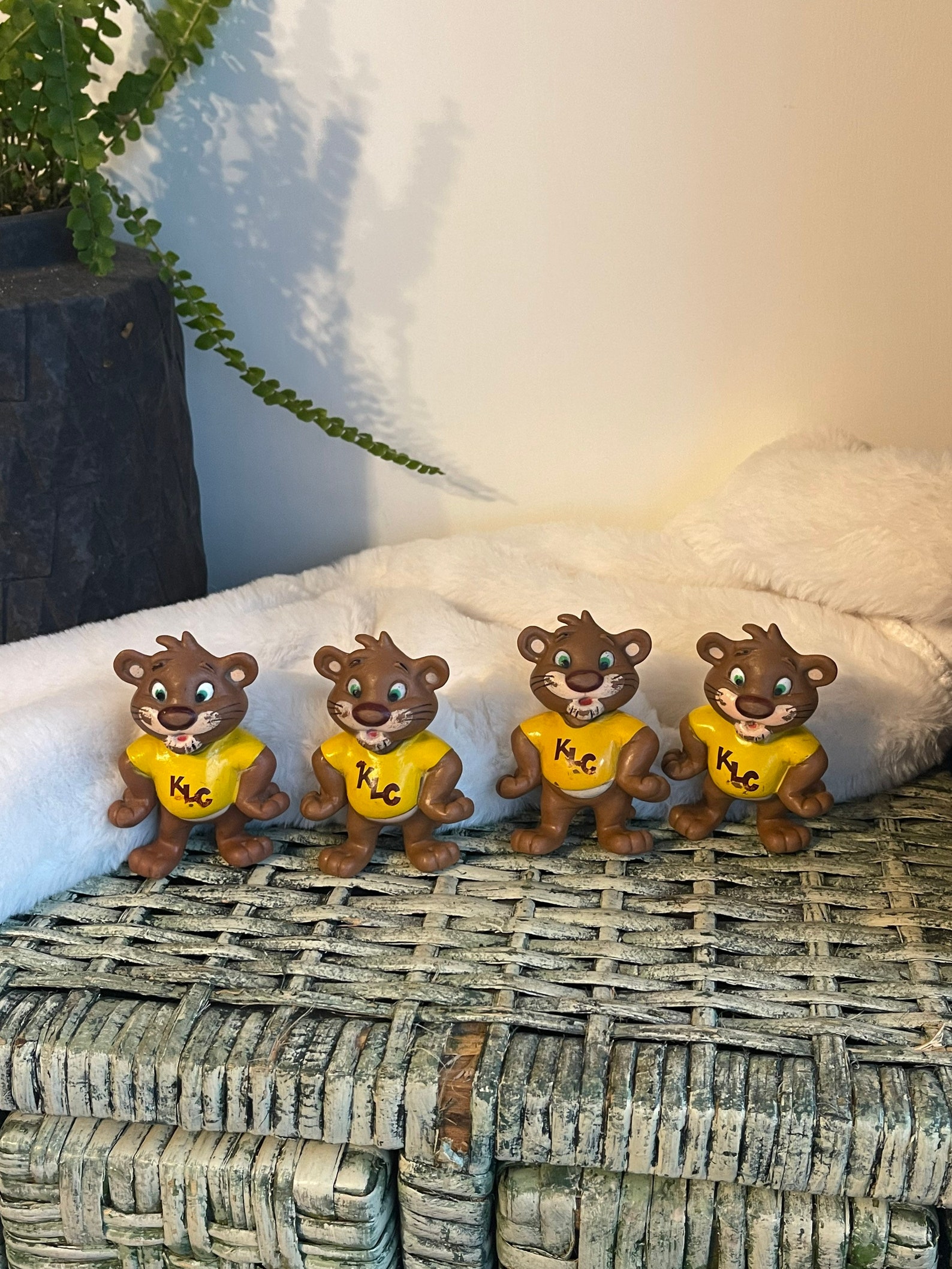 Four (4) KLC Hard Pvc Mascot Figure Toy 3 Inch Uncommon Tiger Bear Cat ...